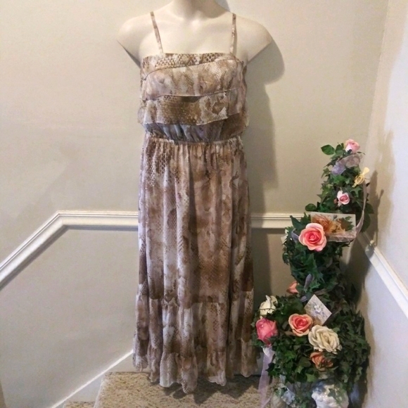 Express | Dresses | Express Snake Print Chiffon Maxi Dress | Poshmark